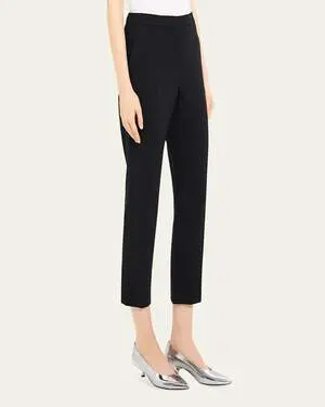 Theory Treeca Cropped Pull-on Pants - Black