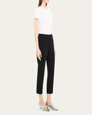 Theory Treeca Cropped Pull-on Pants - Black