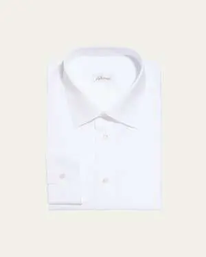 Brioni Wardrobe Essential Solid Dress Shirt, White White