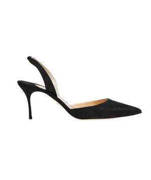 Manolo Blahnik Carolyne Suede Slingback Pumps - Black
