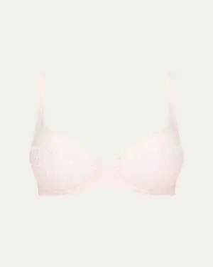 Simone Perele Delice Two-part Full-cup Sheer Plunge Bra Blush