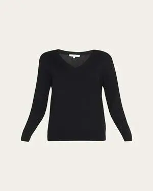 Vince Weekend V-neck Cashmere Pullover Sweater - Black