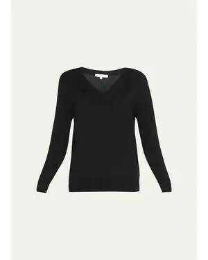 Vince Weekend V-neck Cashmere Pullover Sweater - Black