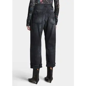 R13 Wide-leg Cropped Boyfriend Jeans