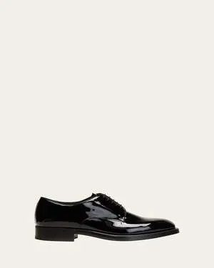 Giorgio Armani Patent Leather Derby Shoes - Black
