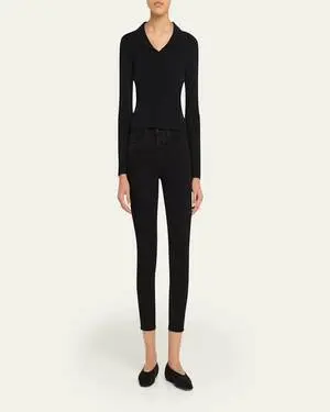 L'Agence Margot High-rise Skinny Ankle Jeans - Noir