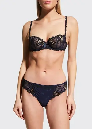 Simone Perele Wish Lace Demi Cup Bra Night Blue