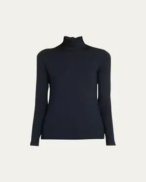 Akris Silk-cotton Jersey Turtleneck Top - Black