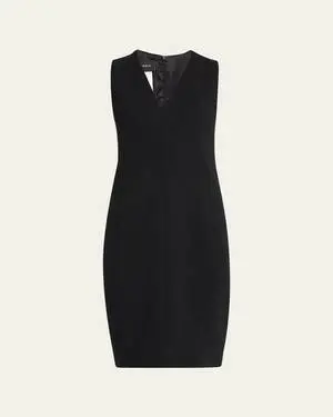 Akris Sleeveless V-neck Knit Dress - Black