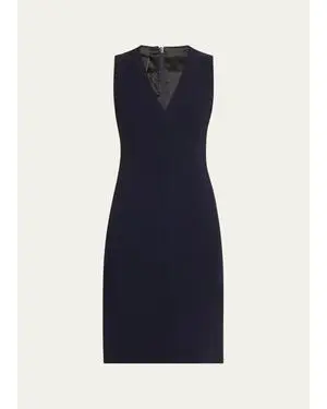 Akris Sleeveless V-neck Knit Dress - Navy