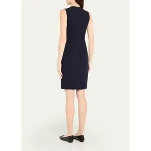 Akris Sleeveless V-neck Knit Dress - Navy