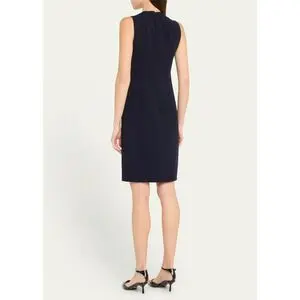 Akris Sleeveless V-neck Knit Dress - Navy