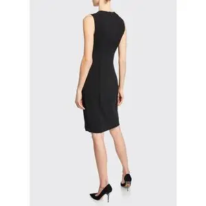 Akris Sleeveless V-neck Knit Dress - Navy