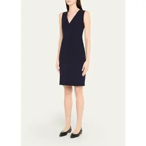 Akris Sleeveless V-neck Knit Dress - Navy