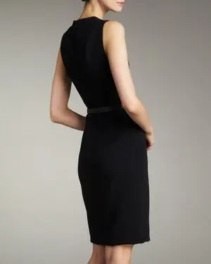 Akris Sleeveless V-neck Knit Dress - Navy