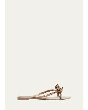 Valentino Garavani Rockstud Pvc Flat Thong Sandals - Poudre