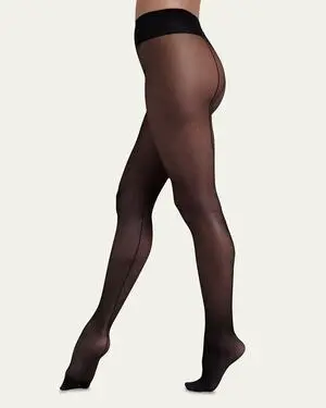 Wolford Individual 10 Back Seam Tights - Black