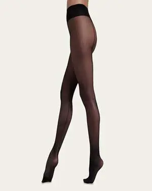 Wolford Individual 10 Back Seam Tights - Black