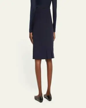 Akris Wool-blend Pencil Skirt - Navy