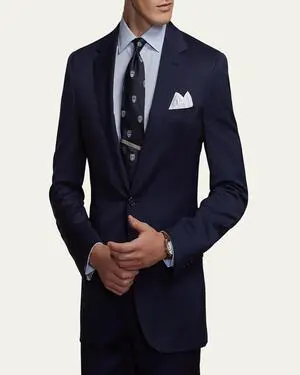 Ralph Lauren Purple Label Gregory Hand-tailored Wool Serge Suit - Blue