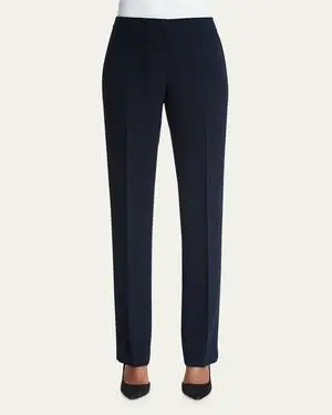 Lafayette 148 New York Barrow Crepe Pants - Ink