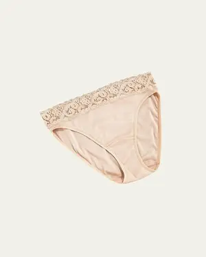 Hanro Mots High-cut Lace-trim Briefs - Beige