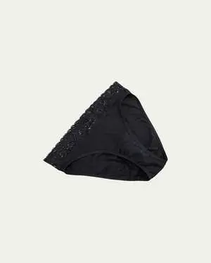 Hanro Mots High-cut Lace-trim Briefs - Black