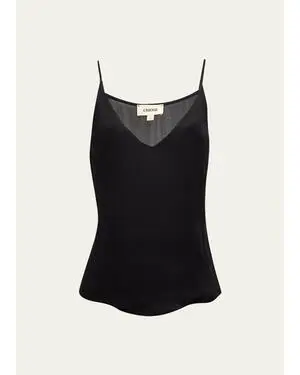 L'Agence Gabriella Silk Tank - Black