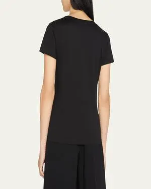 Vince Essential Pima Cotton V-neck T-shirt - Black