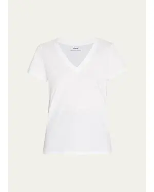Vince Essential Pima Cotton V-neck T-shirt - Optic White