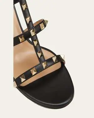 Valentino Garavani Rockstud Caged 60mm Slide Sandals - Nero