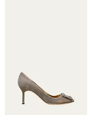 Manolo Blahnik Hangisi 70mm Flannel Pumps