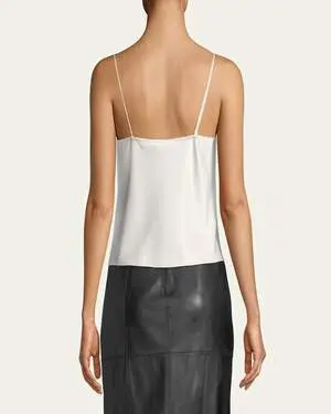 Alice + Olivia Harmon Drapey Tank - Off White