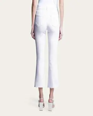 L'Agence Kendra High-rise Flare Jeans - Blanc