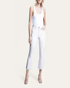 L'Agence Kendra High-rise Flare Jeans - Blanc
