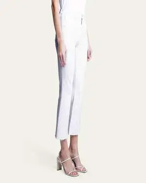 L'Agence Kendra High-rise Flare Jeans - Blanc