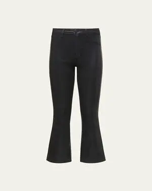 L'Agence Kendra High-rise Flare Jeans - Noir Coated