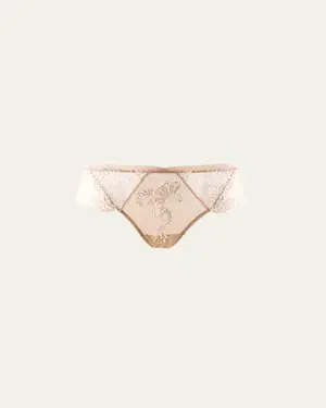Lise Charmel Dressing Floral Boyshort Briefs - Amber Nacre