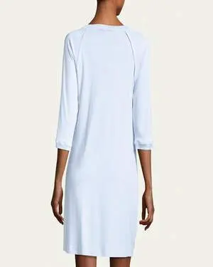 Hanro Pure Essence 3/4-sleeve Gown - Blue Glow