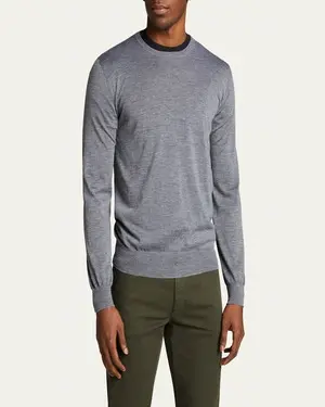 Bergdorf Goodman Crewneck Cashmere Sweater - Medium Gray