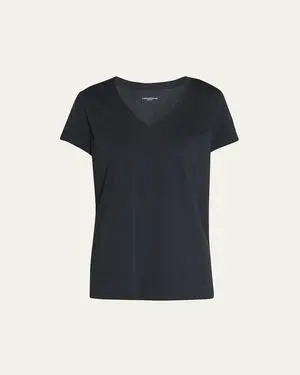 Lafayette 148 New York Modern Cotton Jersey Tee - Black