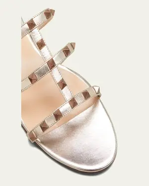 Valentino Garavani Rockstud City Flat Slide Sandals - Skin