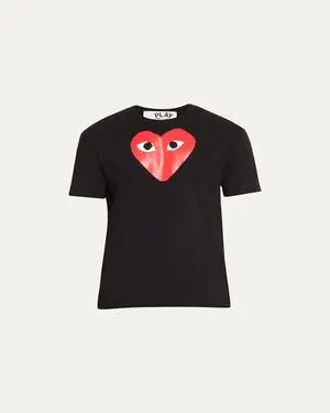 Comme Des Garçons Big Heart Short-sleeve T-shirt - Black