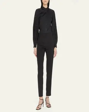Akris Melissa Silk Marocain Pants - Black
