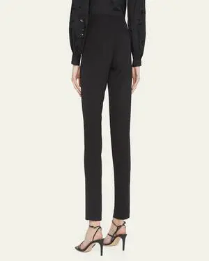 Akris Melissa Silk Marocain Pants - Black