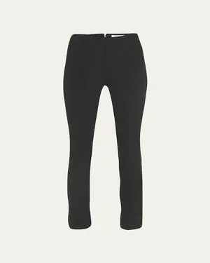 Veronica Beard Zip-Back Scuba Leggings - Black
