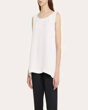Eskandar A-line Silk Shell - White