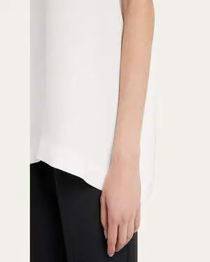 Eskandar A-line Silk Shell - White