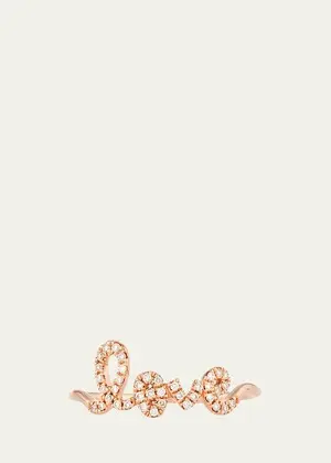 SYDNEY EVAN Sydney Evan 14k Gold Diamond Love Script Ring Wg