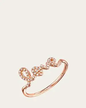 SYDNEY EVAN Sydney Evan 14k Gold Diamond Love Script Ring Yellow Gold